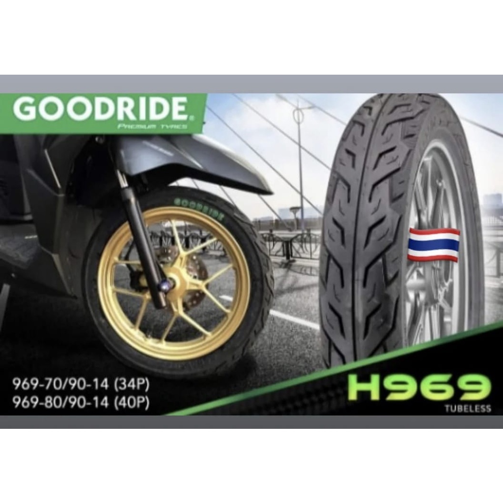 *GOODRIDE TYRE 2022 year H969 TUBULESS 70/90-14(34P) 80/90-14(30P) MADE ...