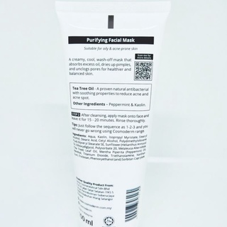 COSMODERM Tea Tree Oil Purifying Facial Mask 100ml (Mfg : JUN 2021 ...