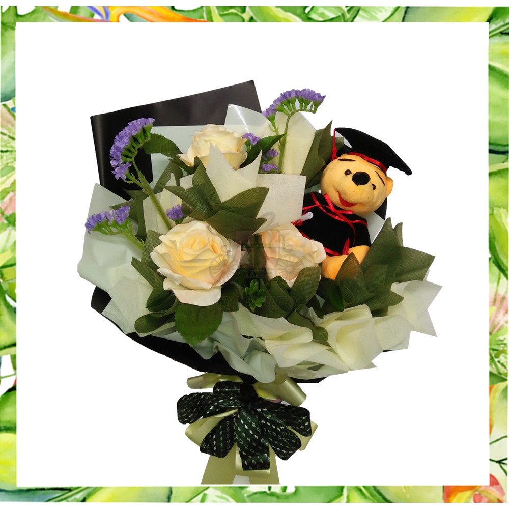 Pooh Flower Bouquet Convocation Graduation Konvokesyen Gift Hadiah ...