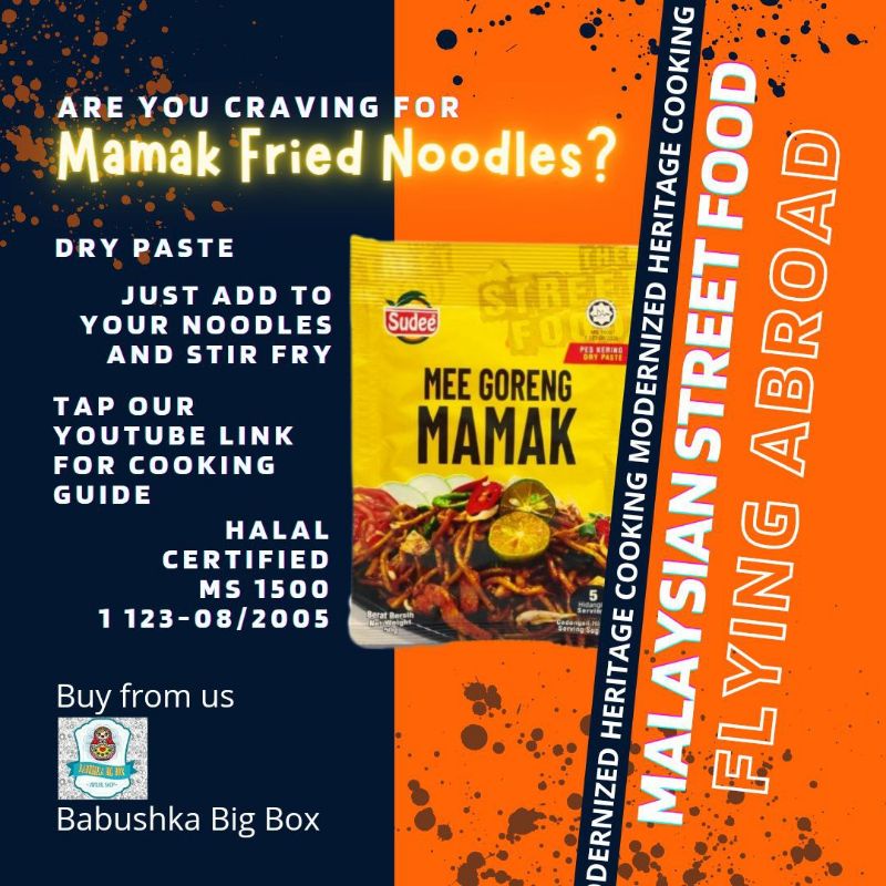 HALAL Sudee Mi Goreng Mamak 50g/pack Fried Noodles Malaysian Street ...