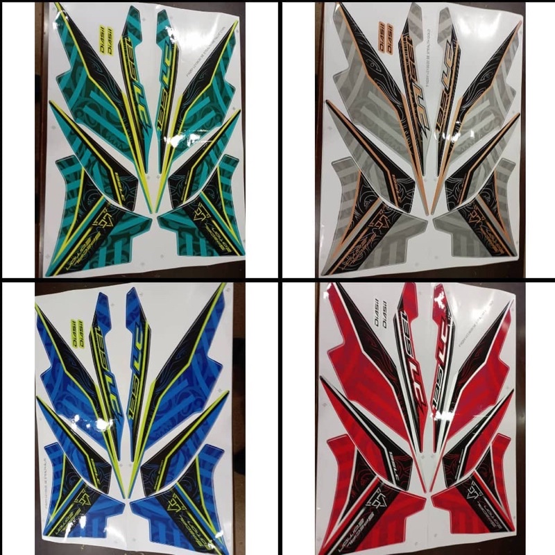 lcv7 Lc135 v7 sticker stripe cover body set Moritaka cyan Biru Merah ...