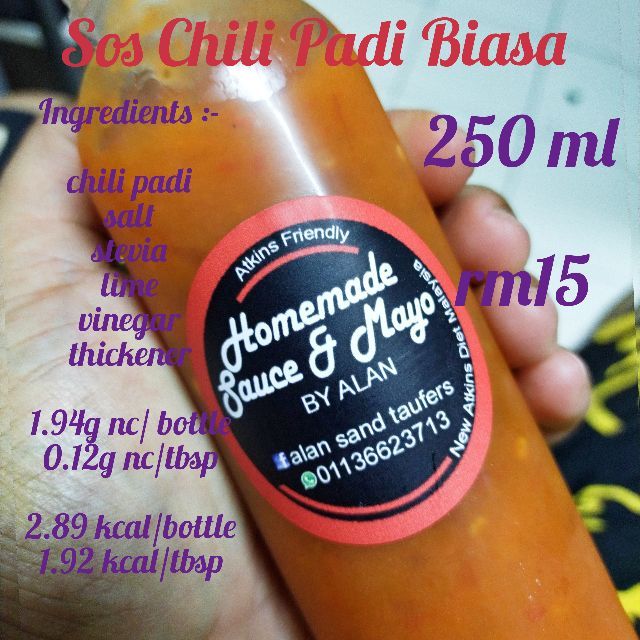 Sos diet chili padi biasa homemade sugarfree by alan (lulus fasa 1 ...