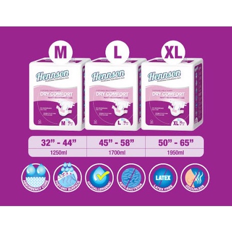 HENNSON DRY COMFORT ADULT DIAPER 10PCS | Shopee Malaysia