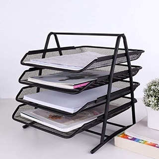 Rak Kertas A4/4 Layer Tier File Document Letter Paper Tray File Office ...