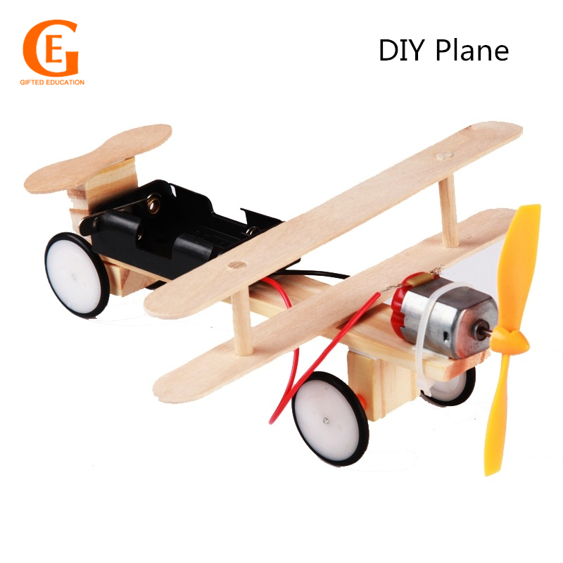 GIFTED EDUCATION DIY Electric Aircraft Plane STEM Wooden Science ...