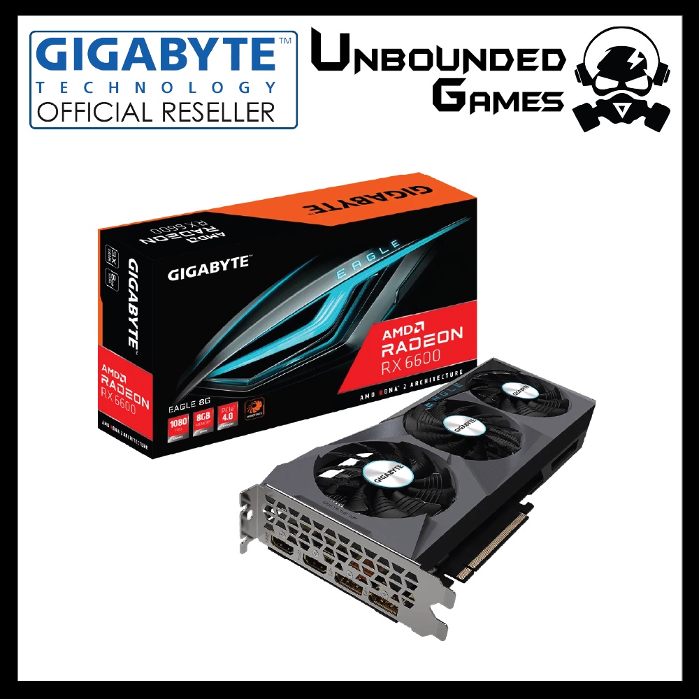 Gigabyte Graphic Card AMD RADEON RX 6600 Eagle 8G (WINDFORCE 3X Cooling ...