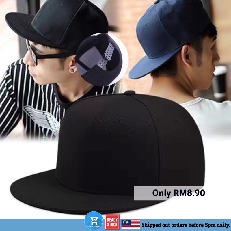 Plain Snapback Hats Unisex Men's Hip-Hop Adjustable B-boy Baseball Cap ...