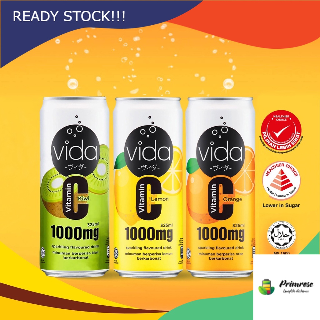 Vida C 1000mg Vitamin C 325ML HALAL ORANGE LEMON KIWI [READY STOCK ...
