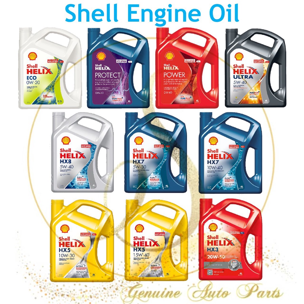 (100% ORIGINAL) SHELL HELIX ENGINE OIL UNTUK PASARAN MALAYSIA 0W20 0W30 ...