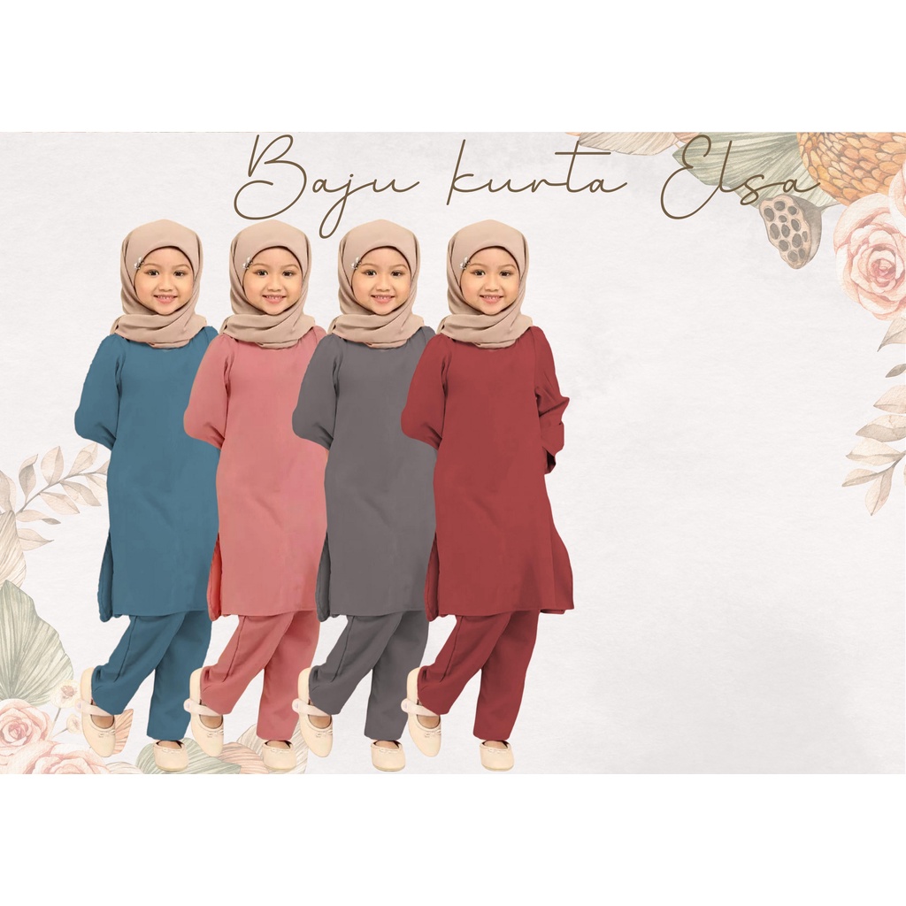 Baju kurung budak Karta Suit Elsa set warda viral (suit muslimah ...