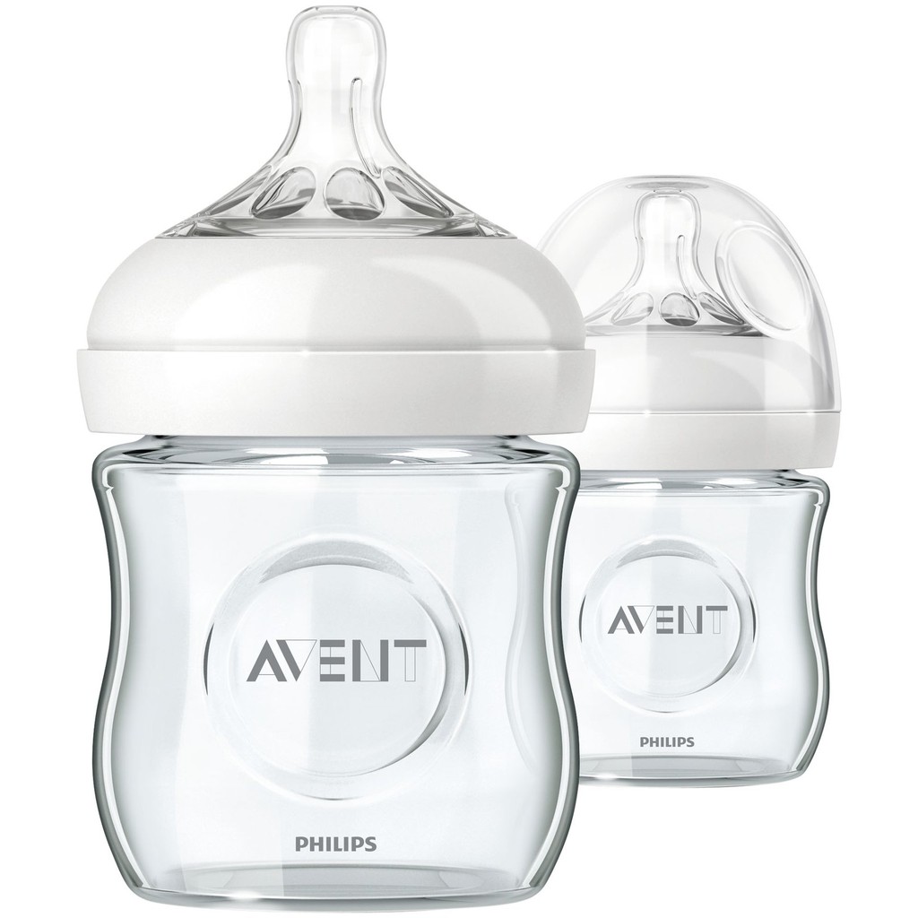 PHILIPS AVENT Original 1PC 4oz Botol Susu KACA Natural Curved BPA-Free ...