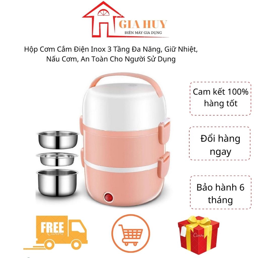 Multi-purpose 3-Storey Stainless Steel Plug-In Rice Box, Heat-Retaining ...