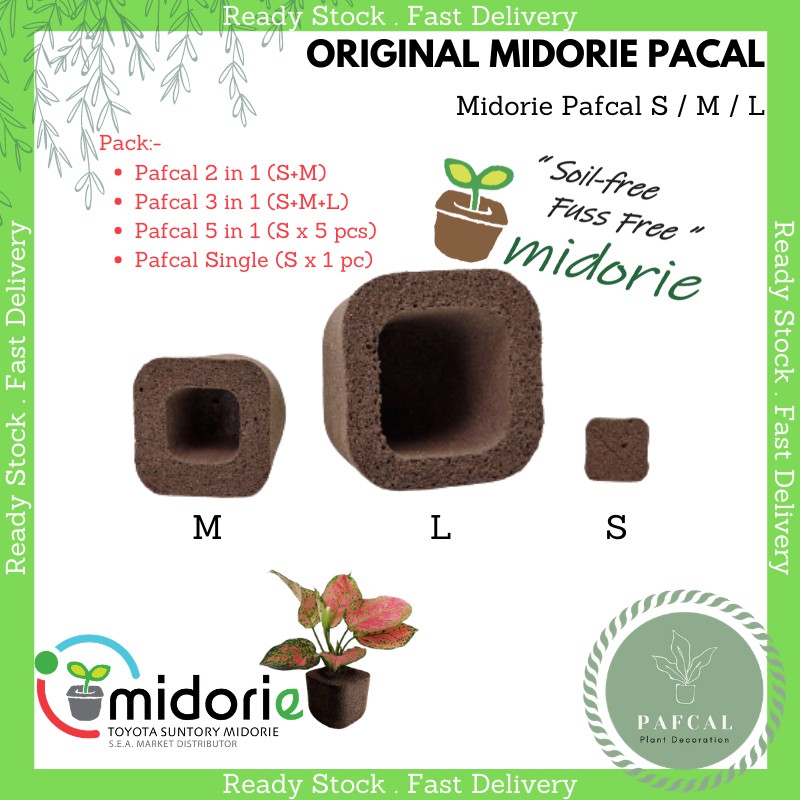 (READY STOCK) Original Midorie Soil-free Organic Pafcal Pack S,M,L ...