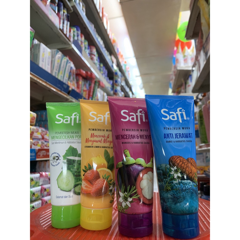 Safi Cleanser Pembersih Muka (100g)(Blue/Purple/Yellow/Green) | Shopee ...