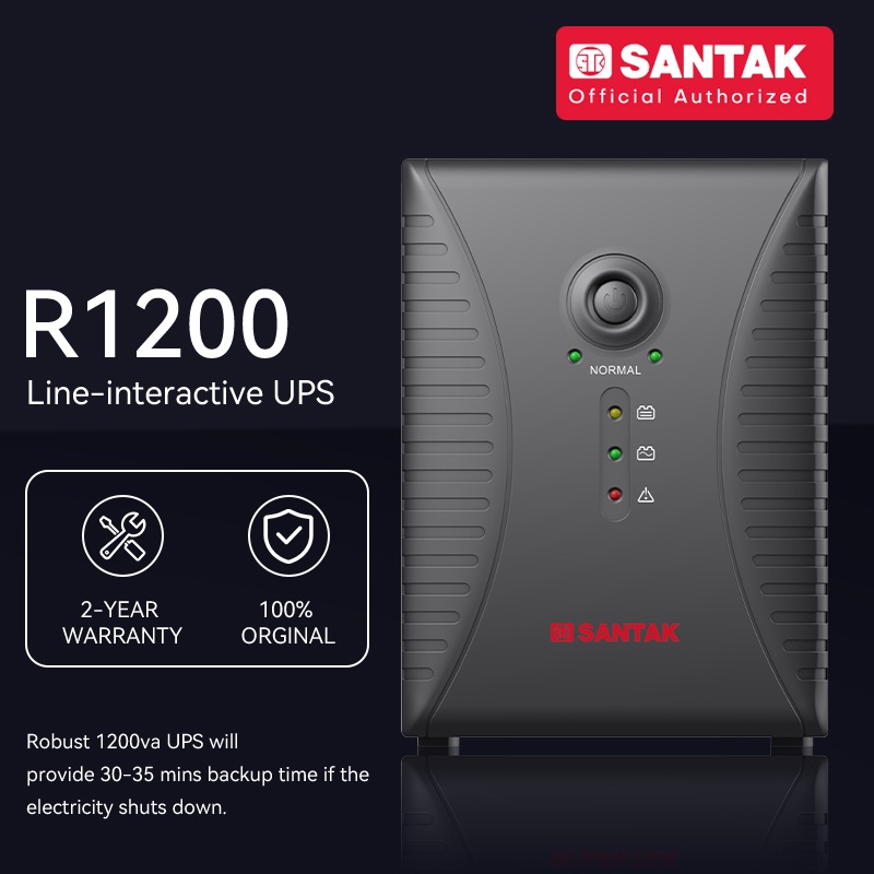 SANTAK Robust 1200VA Line-Interactive UPS power supply battery backup ...