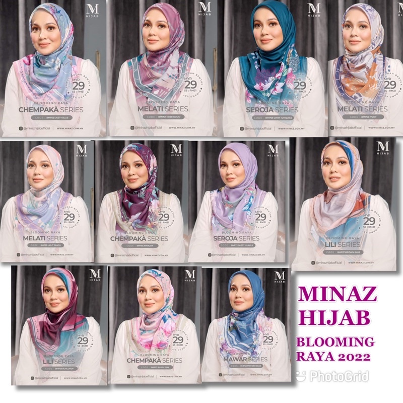 MINAZ HIJAB BLOOMING RAYA 2022 | Shopee Malaysia