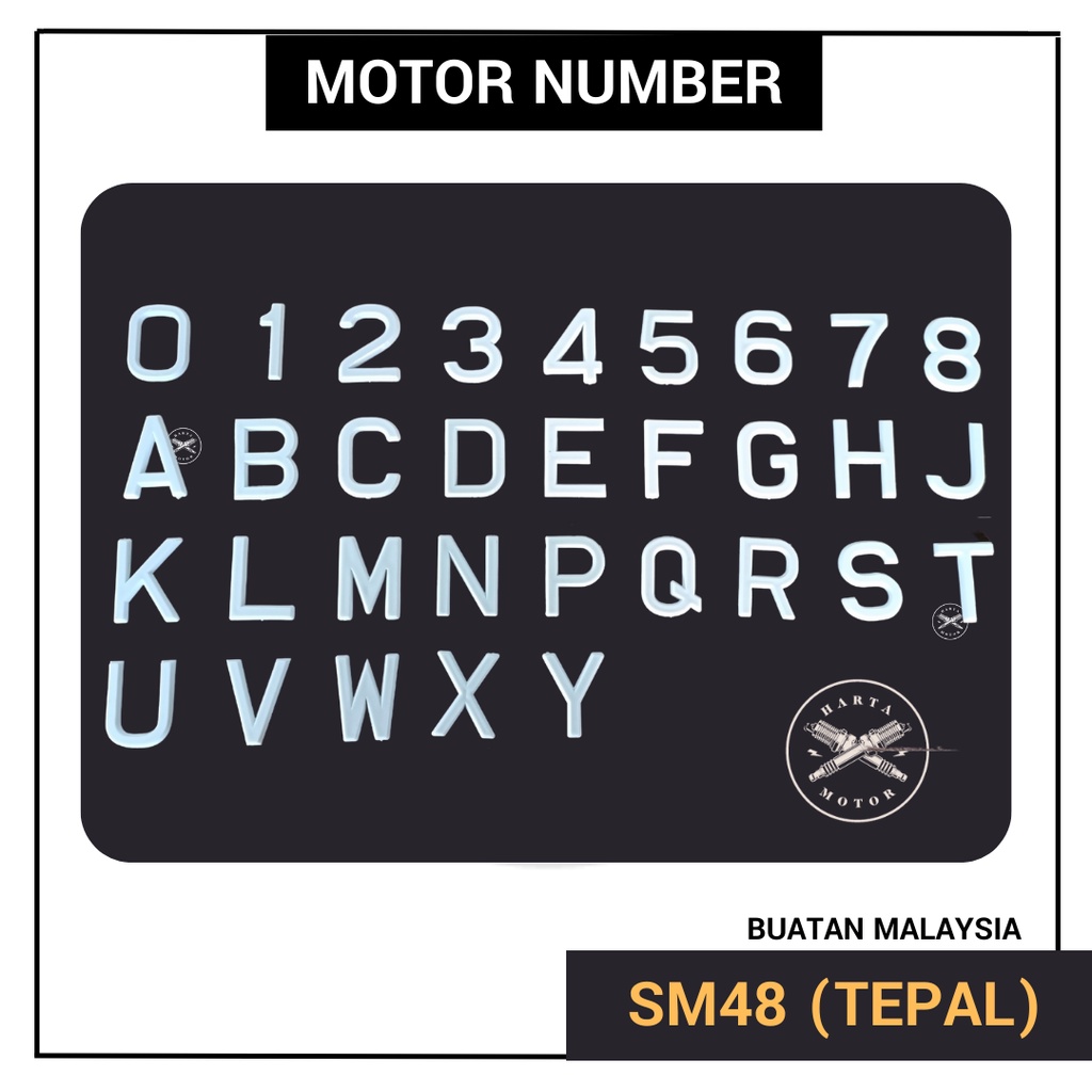 JPJ APPROVED SM48 TEBAL Motor Number Plate 1 piece / keping - Nombor ...