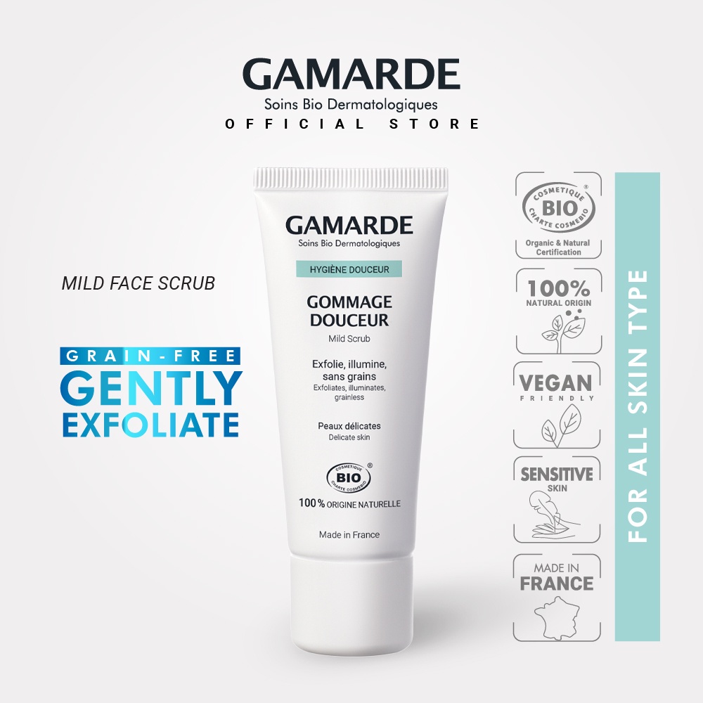 GAMARDE Organic Mild Facial Scrub Grain-Free For Normal & Sensitive ...