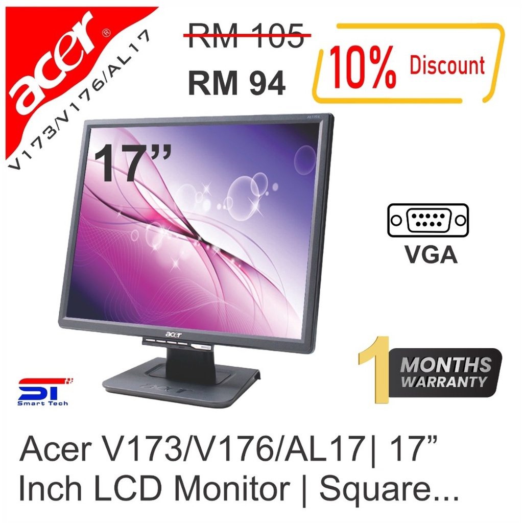 Acer V173/V176/AL17 | 17" Inch LCD Monitor | Square Screen Monitor ...