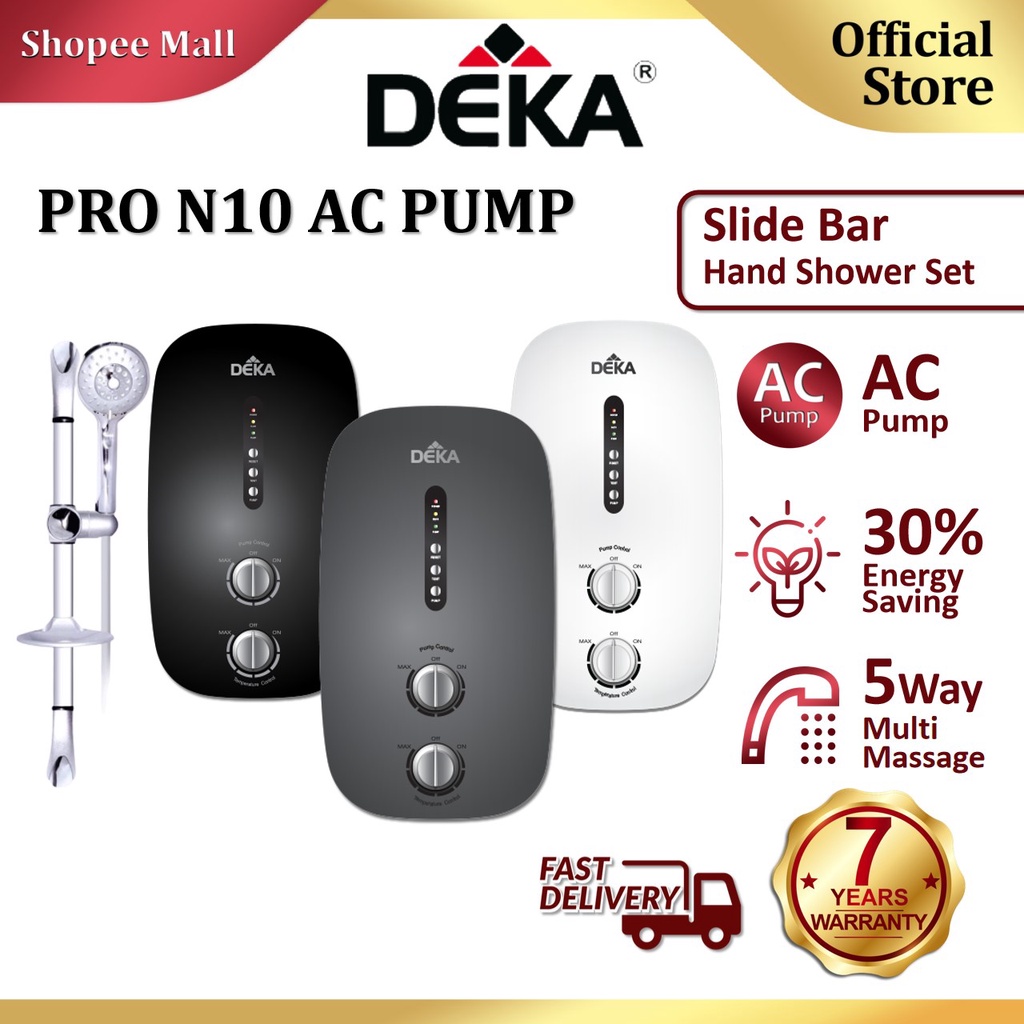 DEKA PRO N10 AC-Pump Instant Heat Water Heater with Turbo Jet AC Pump ...