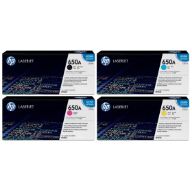 HP 650A BLACK(CE270A) , CYAN (CE271A) , YELLOW (CE272A) , MAGENTA ...