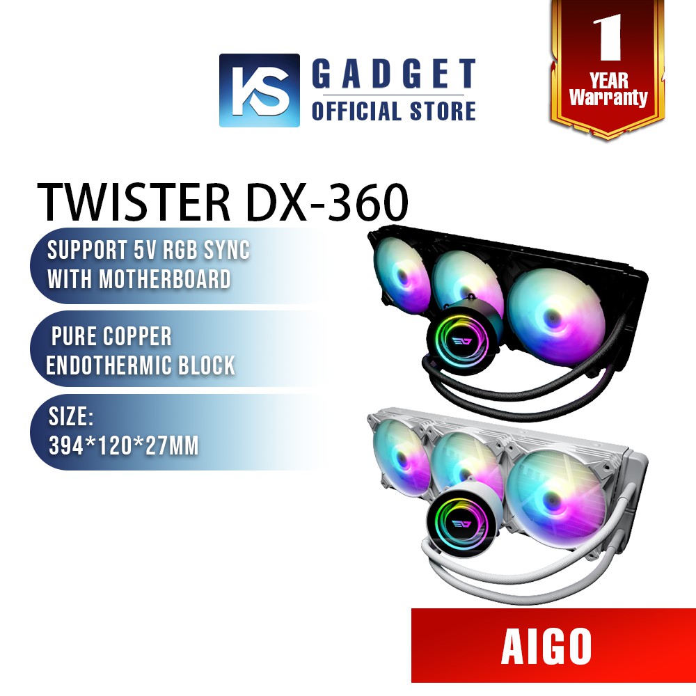 AIGO DarkFlash Twister DX-360 aRGB AIO Liquid CPU Cooler (INTEL | AMD) | Shopee Malaysia