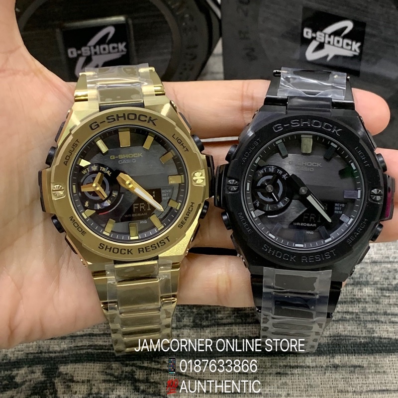 ASIA SET 100% ORIGINAL CASIO G-SHOCK GST-B500BD-1A BLACK STEEL/GST-B500GD-9A GOLD STEEL | Shopee ...