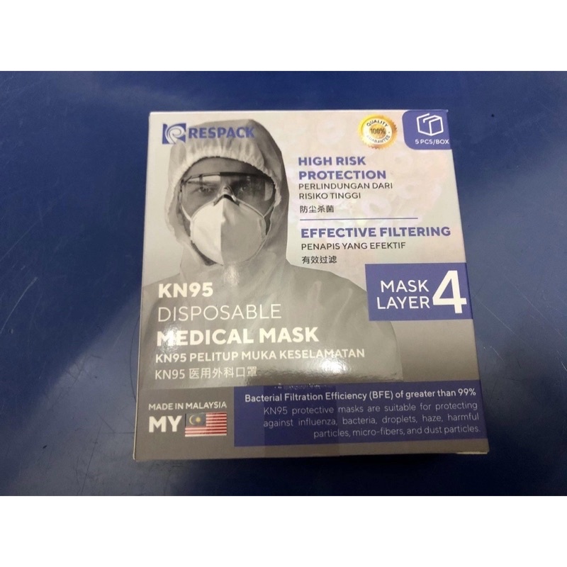 (READY STOCK) RESPACK KN95 Disposable 4 layer Medical Mask 5 pcs per box | Shopee Malaysia