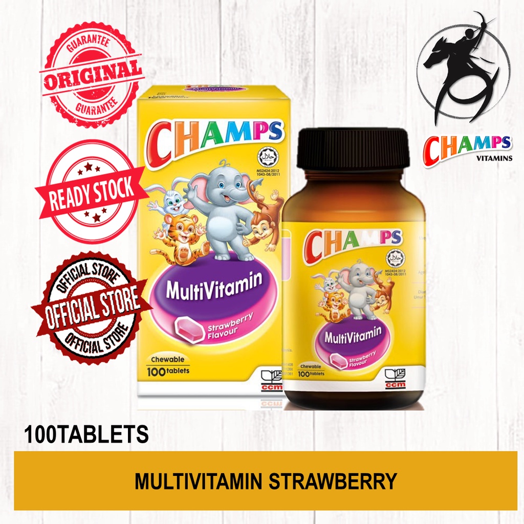 CHAMPS Multivitamin Tab - Strawberry (100's) | Shopee Malaysia