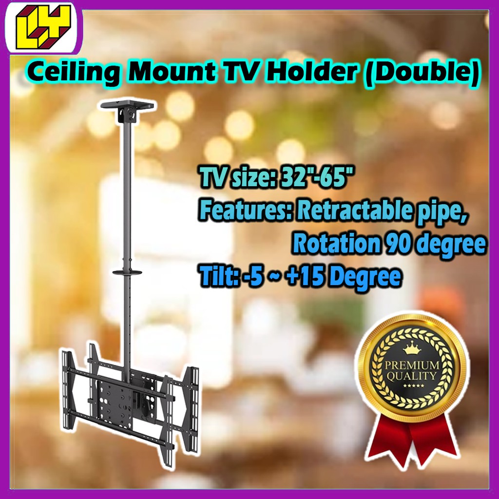 Heavy Duty TV Ceiling Mount Retractable Dual TV Mount Full Vision ...