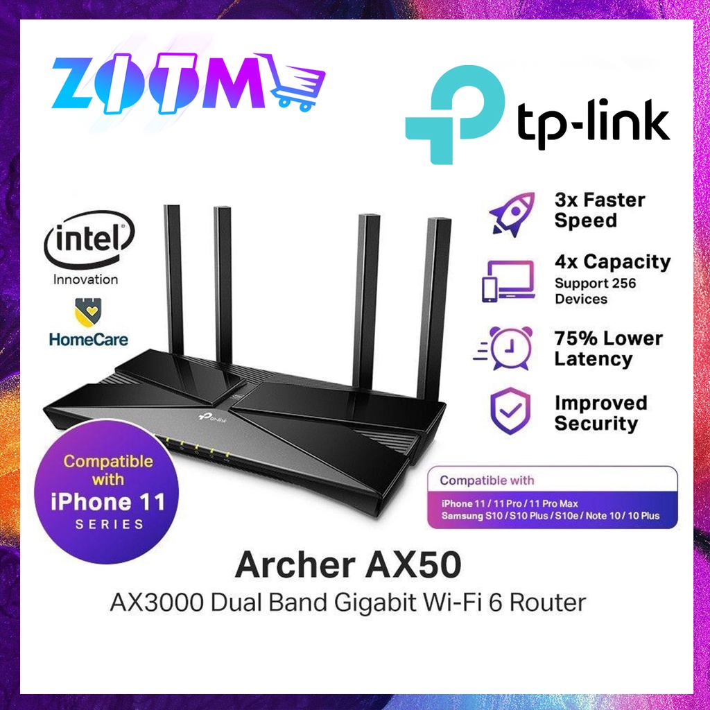 TP-LINK WIFI 6 AX3000 ROUTER WIFI INTELIGENTE (ARCHER AX50) - 802.11 AX ...