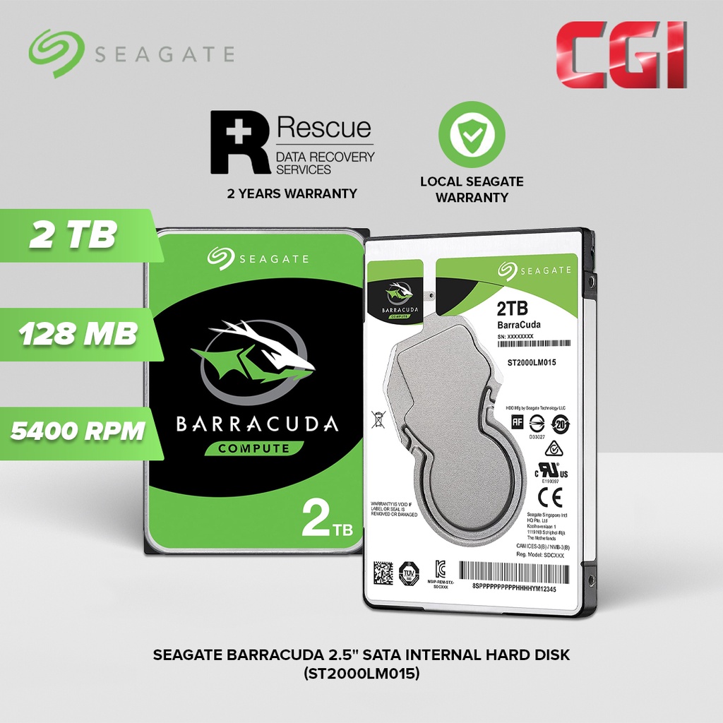 Seagate Barracuda 2TB 2.5" SATA 128MB 5400RPM Internal HDD ...