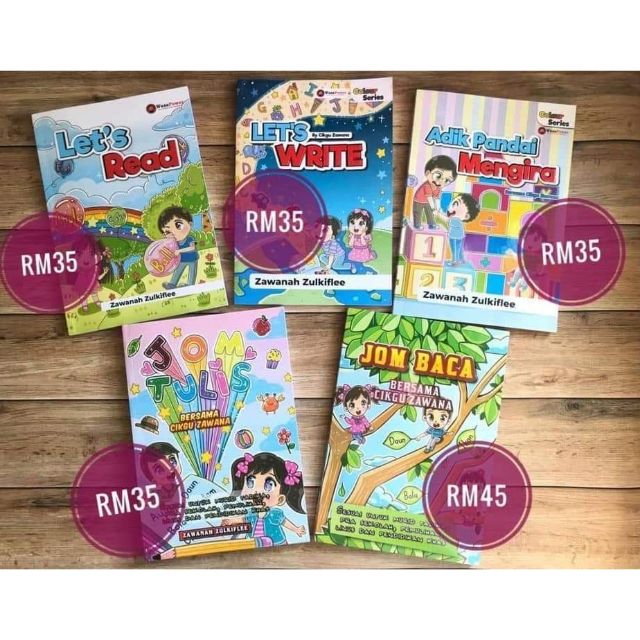 Set Lengkap Buku JOM BACA , JOM TULIS, Let's Read, Let's Write & Adik ...