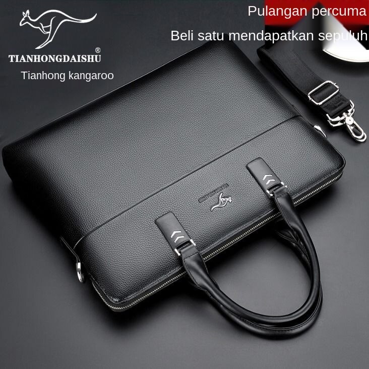 Tianhong Kangaroo Kulit Tekstur Beg Tangan Beg Tangan Lelaki Beg ...