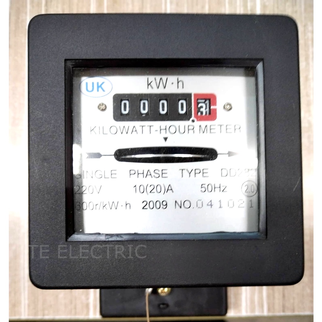 UK DD282 20A 220V SINGLE PHASE ANALOGUE TYPE KWH ENERGY METER | Shopee ...