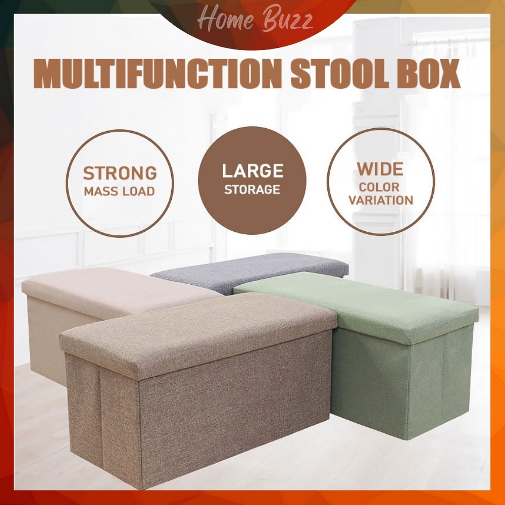 Foldable Storage Stool Ottoman Storage Box Bangku Simpan Barang Serba ...