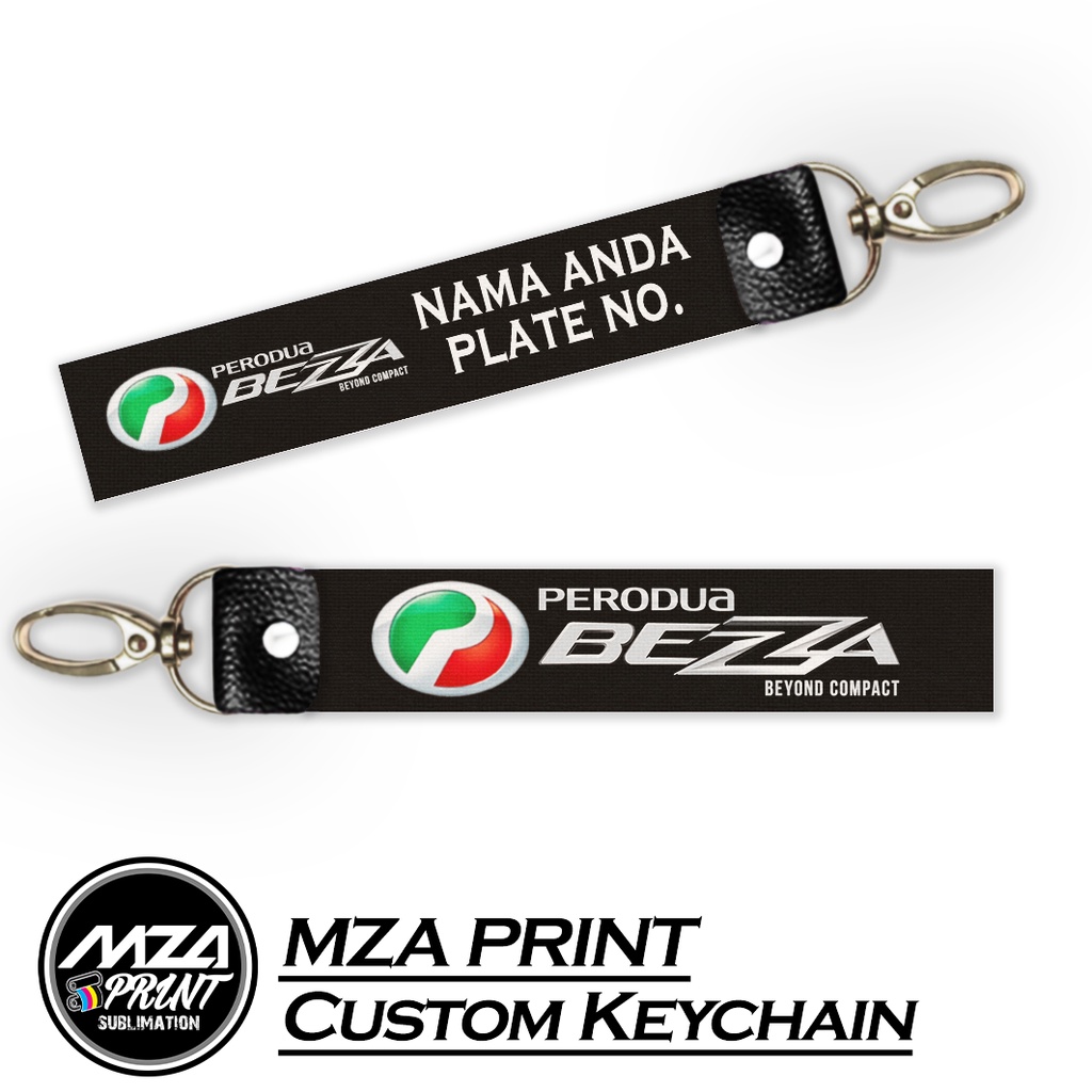 PERODUA BEZZA CUSTOM NAME KEYCHAIN | Custom Nama Dan No Plate Kereta ...