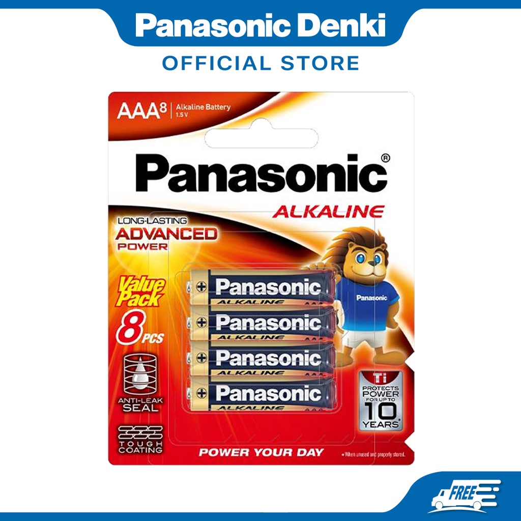Panasonic AAA Alkaline Battery LR03T/8B 8PC PACK BATERI TAHAN LAMA PAKAI BUANG HEAVY DUTY LR03T ...