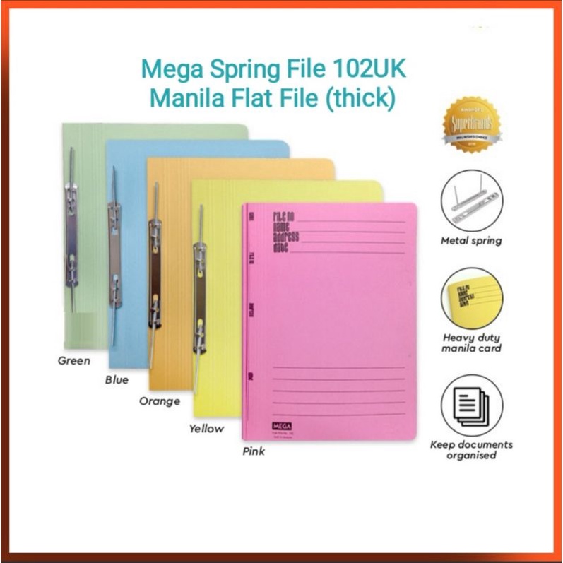 Mega Spring Flat File 102UK (Stationery School Office Use Folder Holder ...