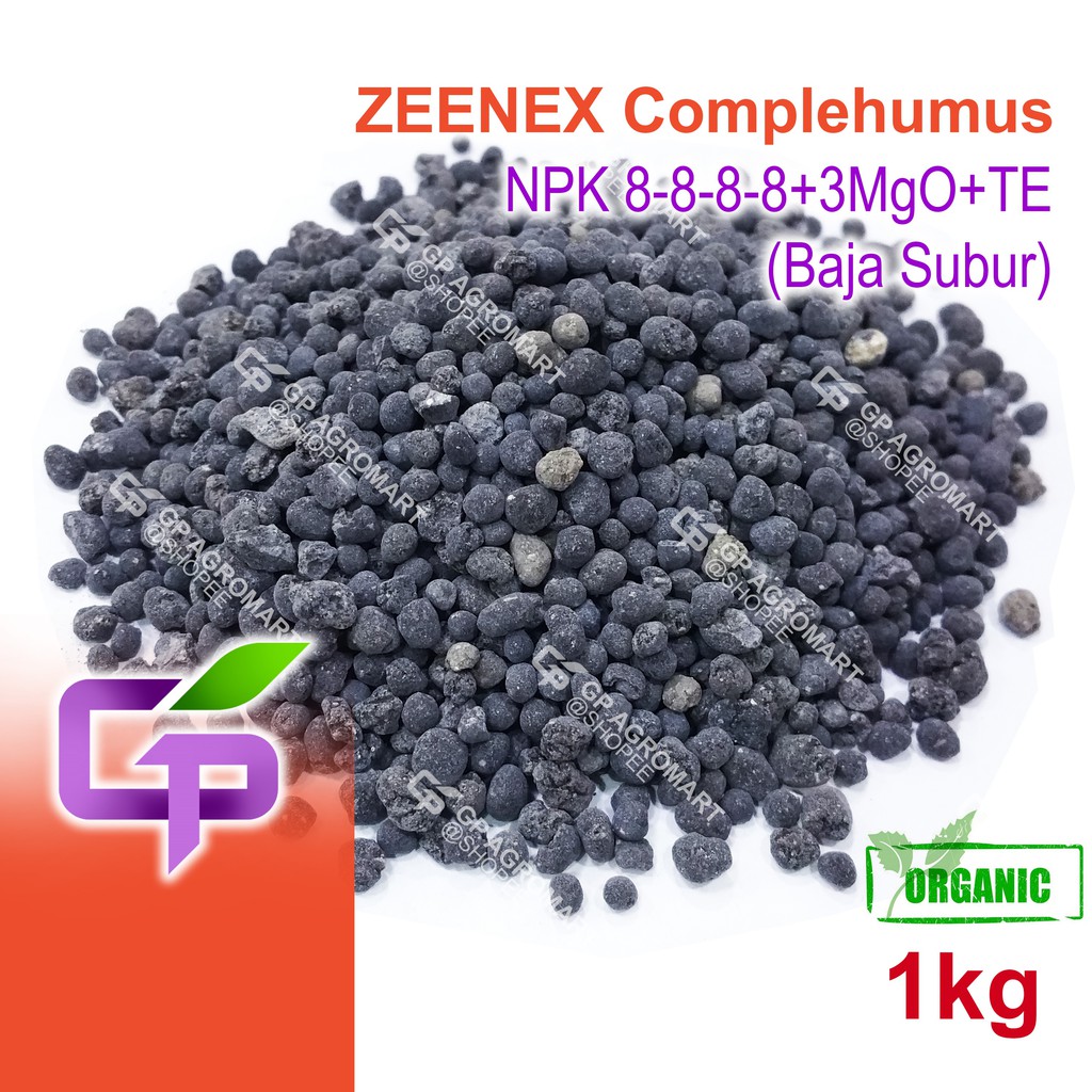 [ORGANIK] 1kg Baja Zeenex Complehumus NPK 8-8-8-8+3MgO+TE / Baja Humus ...