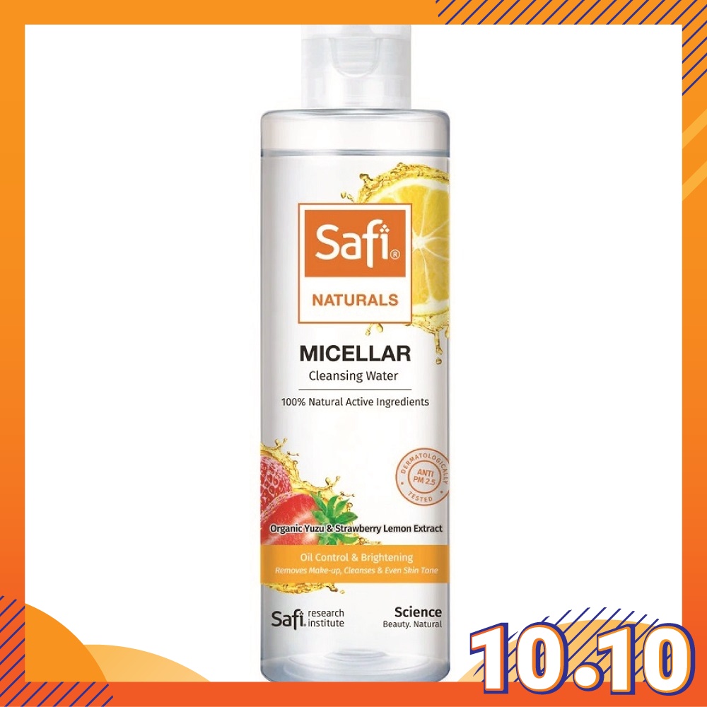 Safi Naturals Organic Yuzu & Strawberry Lemon Micellar Cleansing Water ...