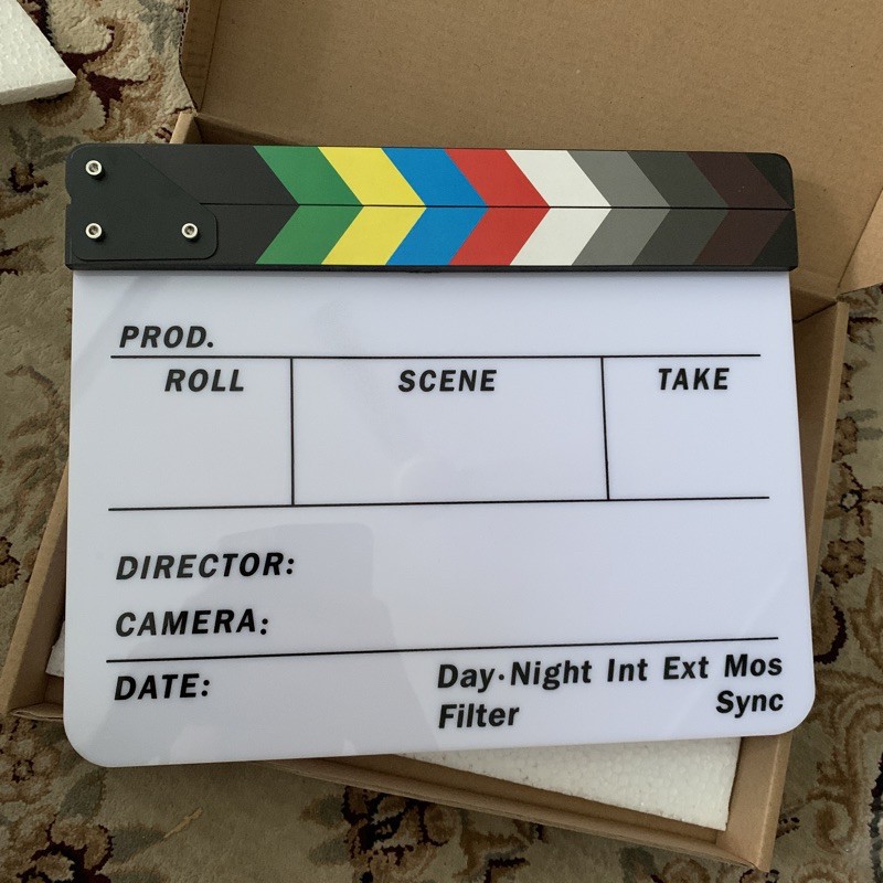 White clapperboard movie slate clapper clapper board | Shopee Malaysia