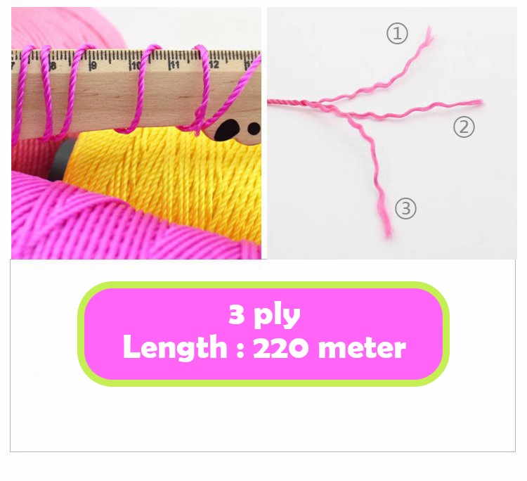 45 Color 3ply 100g+- Nylon Yarn Benang Nilon Nylon Yarn 100g+-/Roll ...