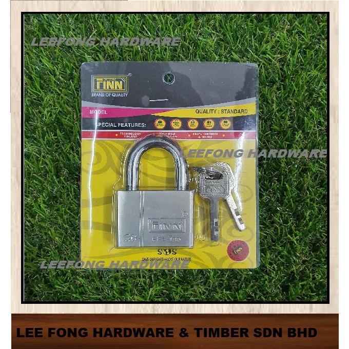 FINN 50MM X (1-5PCS) HARDENED STEEL BRASS PADLOCK SET(4PCS KEY) (KEYED ...