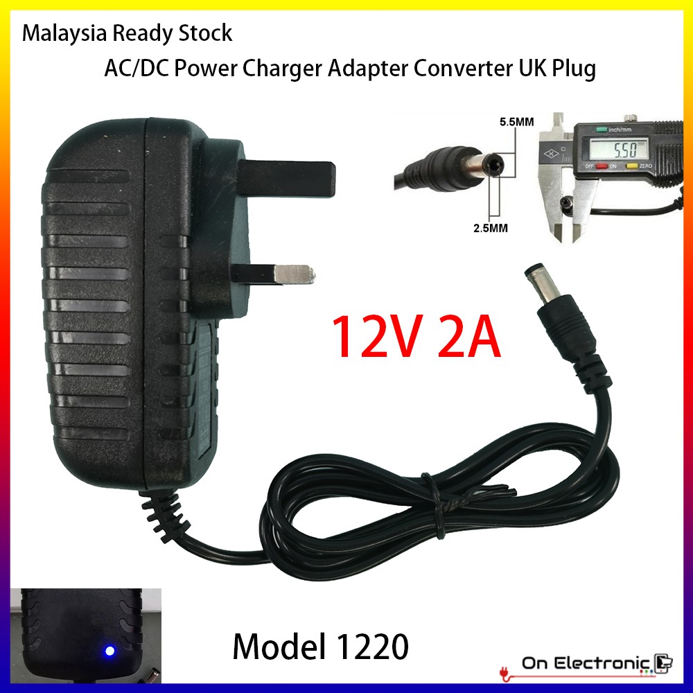12v 2a 1220 AC DC Adapter Charger Power Supply for LED Light CCTV 5.5*2 ...