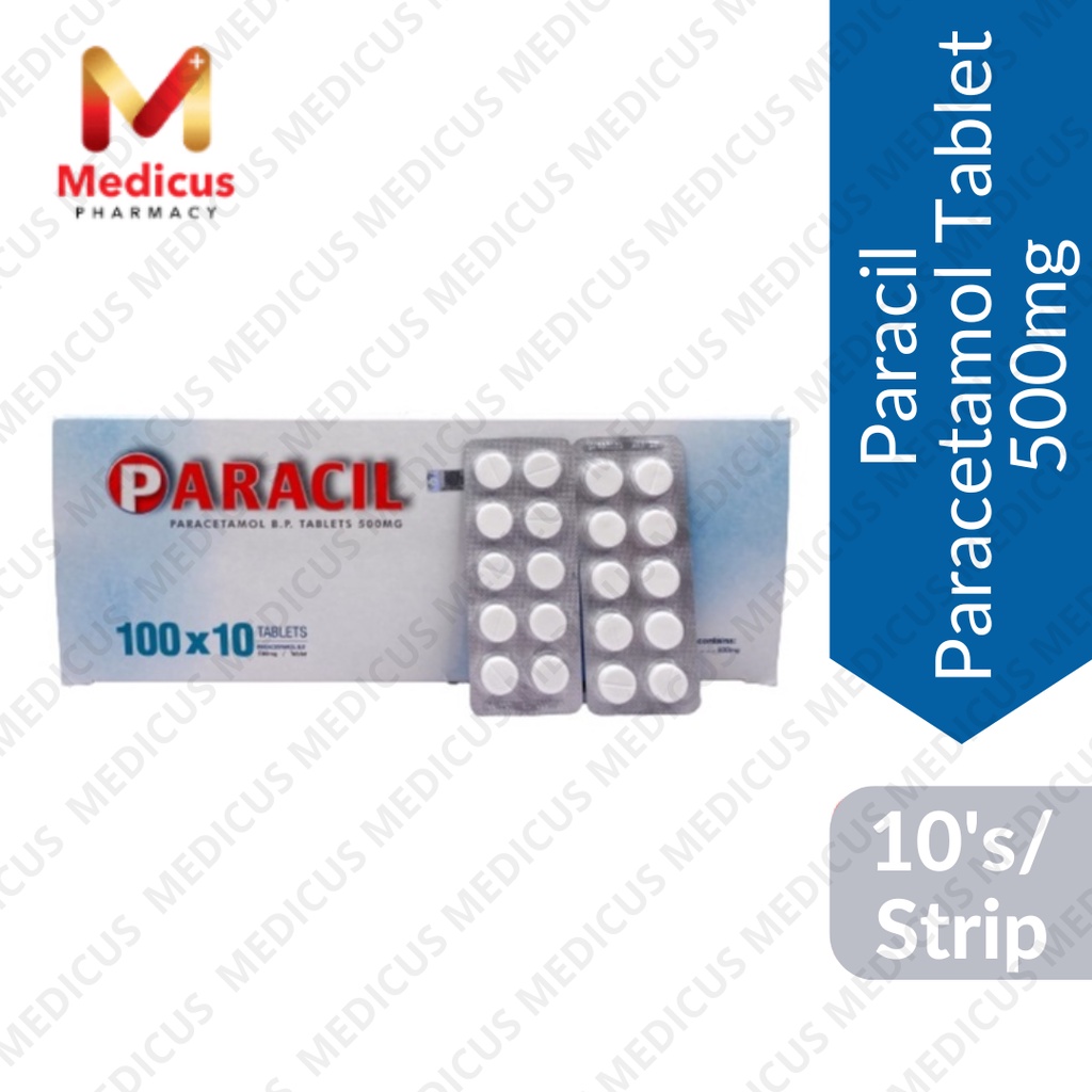 Paracil Tablet Paracetamol 500mg 10's/strip (Exp: 02/2026) | Shopee ...