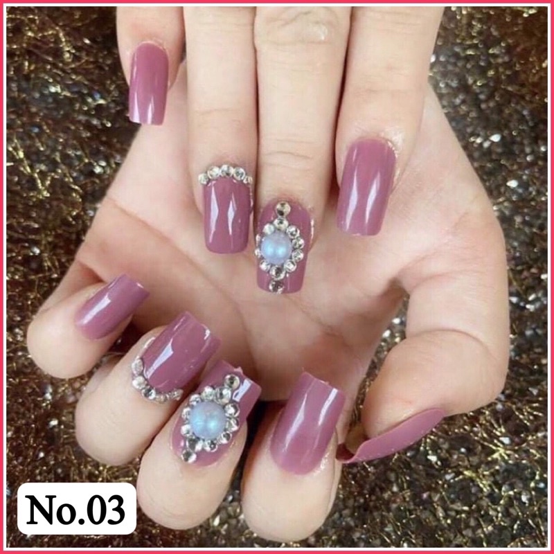 Fake nails ( box 24pcs + nail glue + sticker silicon + nail files ...