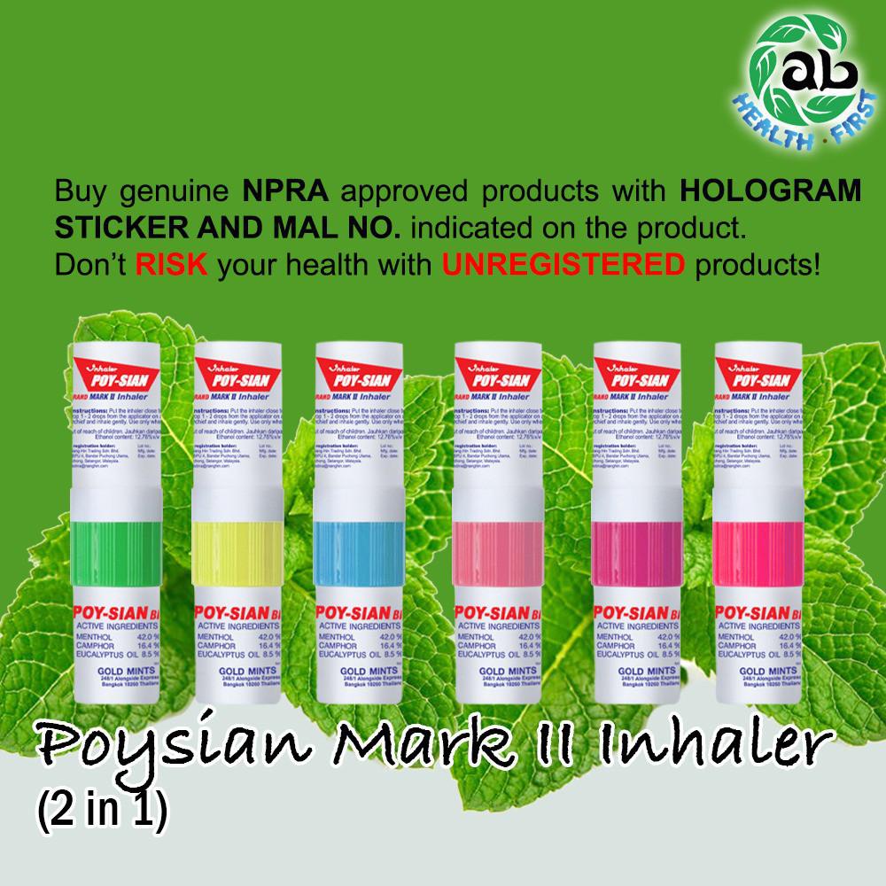 Poy Sian Brand Mark II Inhaler Resdung Hidung Breath Pernafasan Exp ...