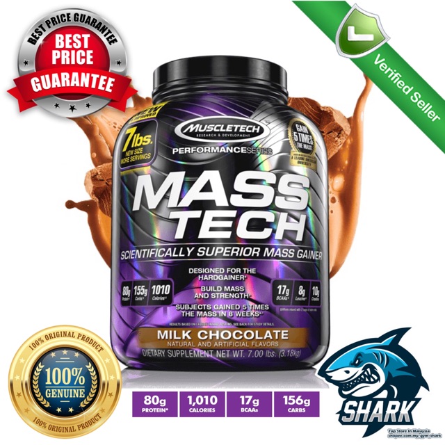 MuscleTech Mass Tech 7lbs - Lean Weight Gainer, MassTech Muscle Gainer ...