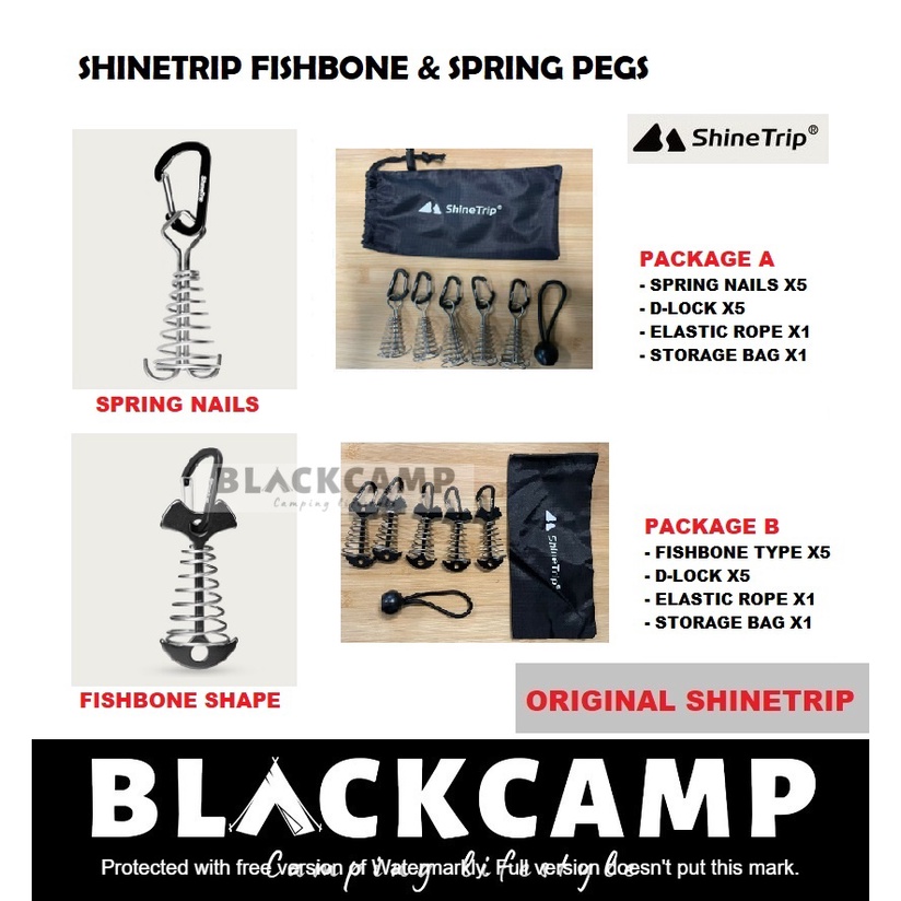 ShineTrip Camping Alloy FishBone Tent Peg Big (Extra Length) with ...